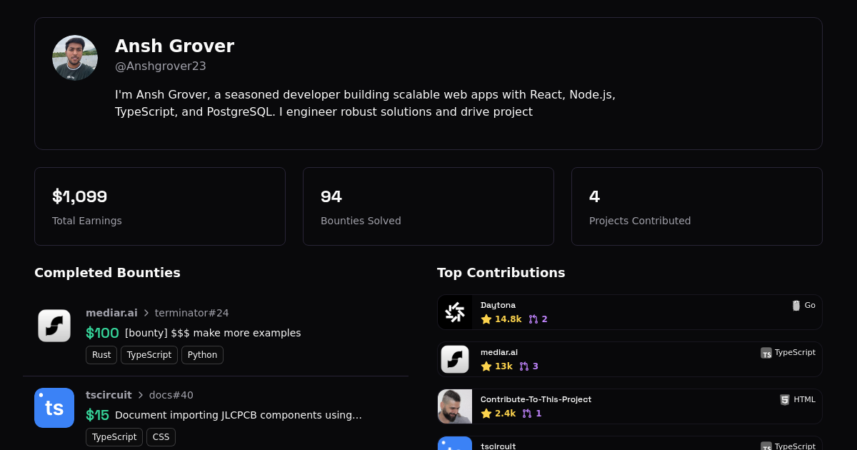 Ansh Grover | Algora
