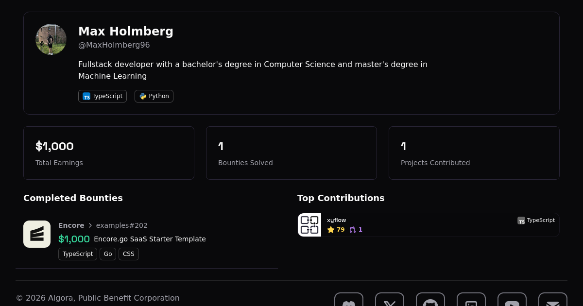 Max Holmberg | Algora