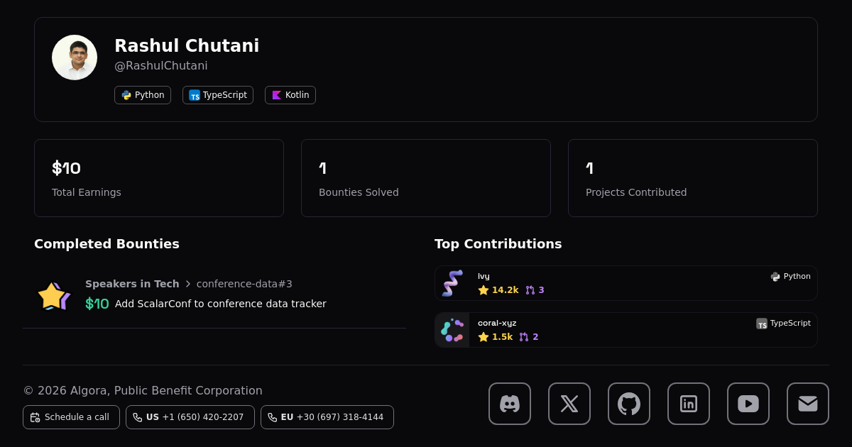 Rashul Chutani | Algora