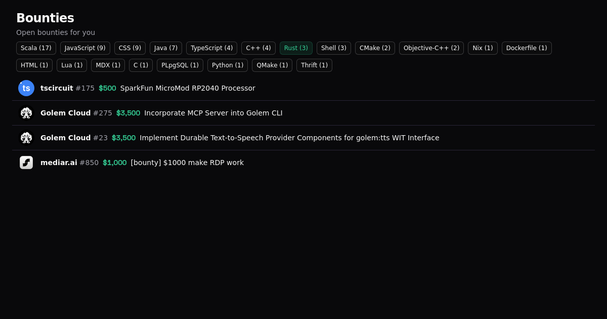 Rust Bounties | Algora
