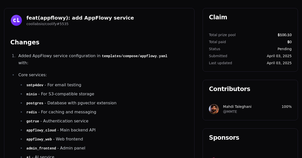 feat(appflowy): add AppFlowy service | Algora
