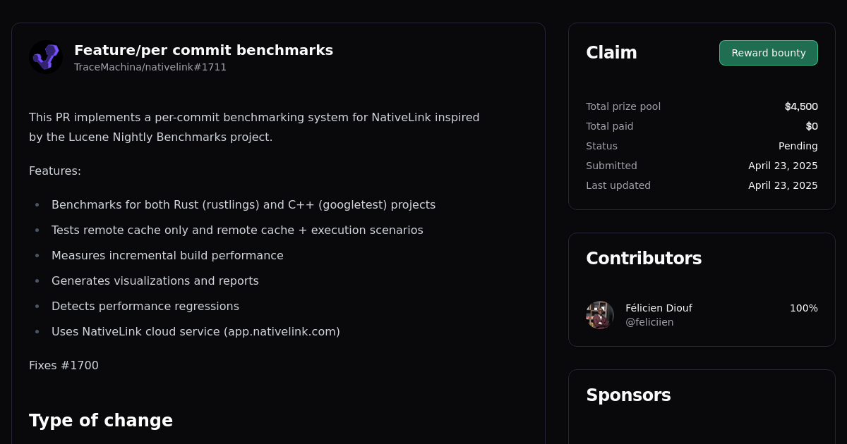 Feature/per commit benchmarks | Algora