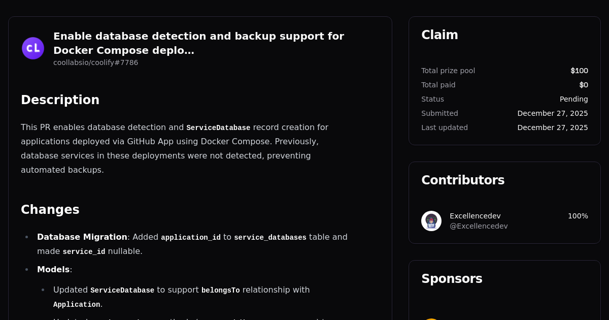 Enable database detection and backup support for Docker Compose deplo ...
