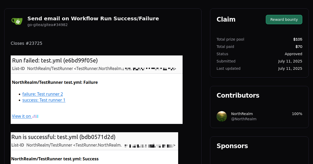Send email on Workflow Run Success/Failure | Algora