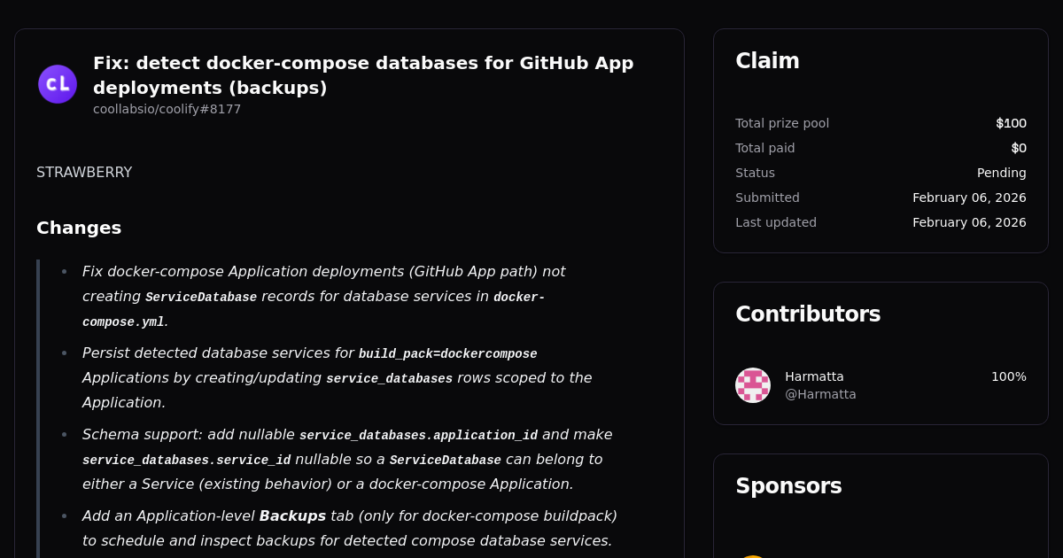 Fix: detect docker-compose databases for GitHub App deployments ...