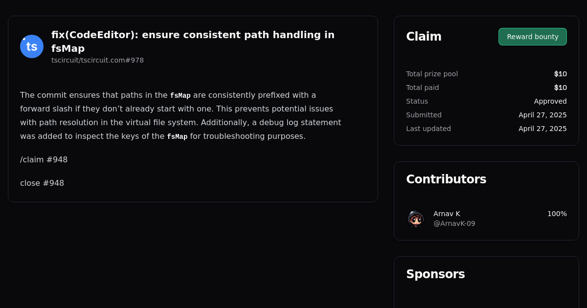 fix(CodeEditor): ensure consistent path handling in fsMap | Algora