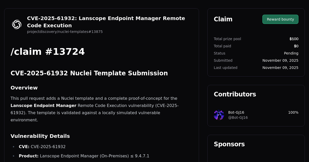 CVE-2025-61932: Lanscope Endpoint Manager Remote Code Execution | Algora