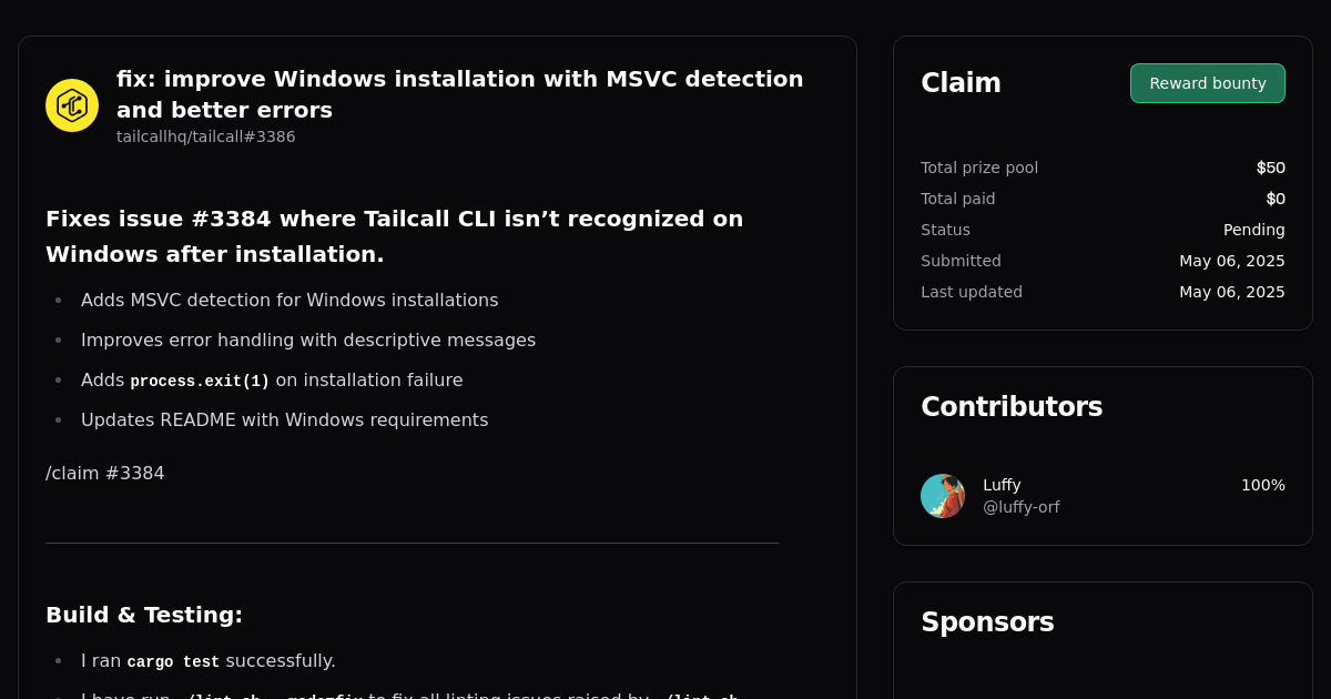 fix: improve Windows installation with MSVC detection and better errors ...