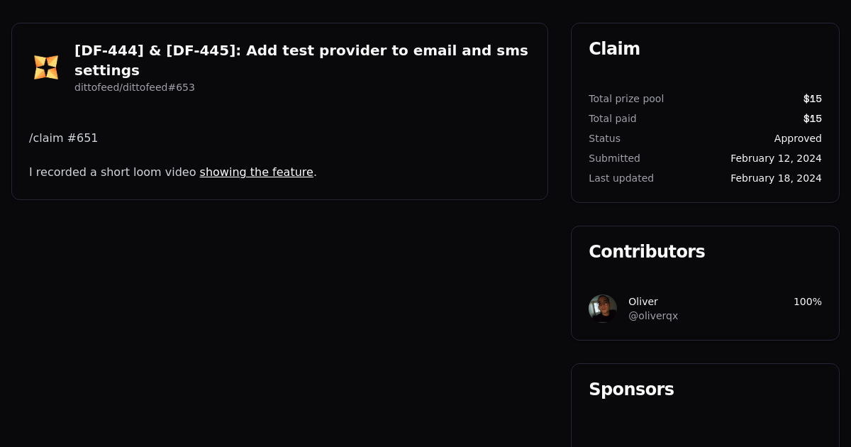 [DF-444] & [DF-445]: Add test provider to email and sms settings | Algora