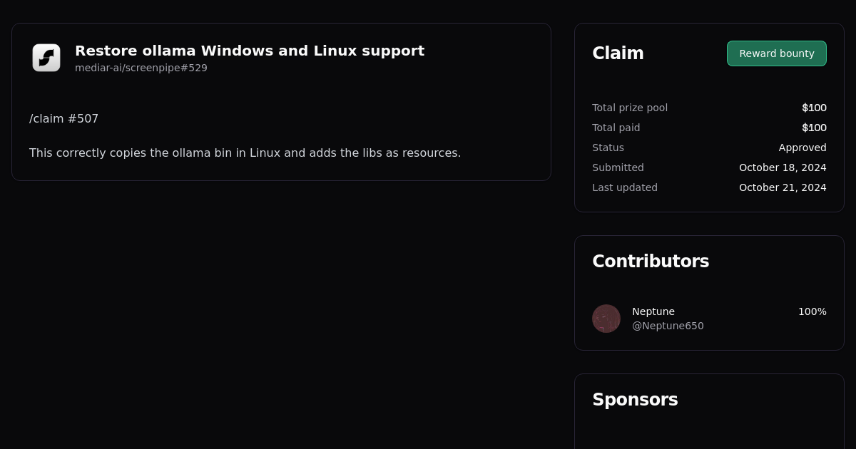 Restore ollama Windows and Linux support | Algora