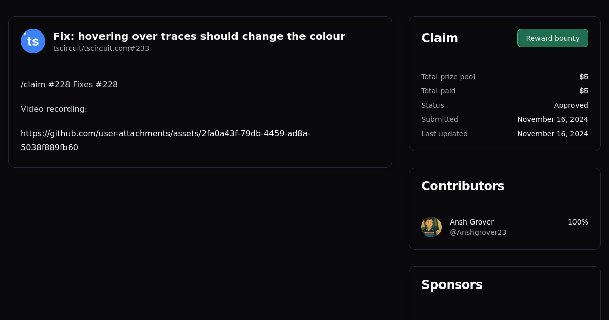 Fix: hovering over traces should change the colour | Algora