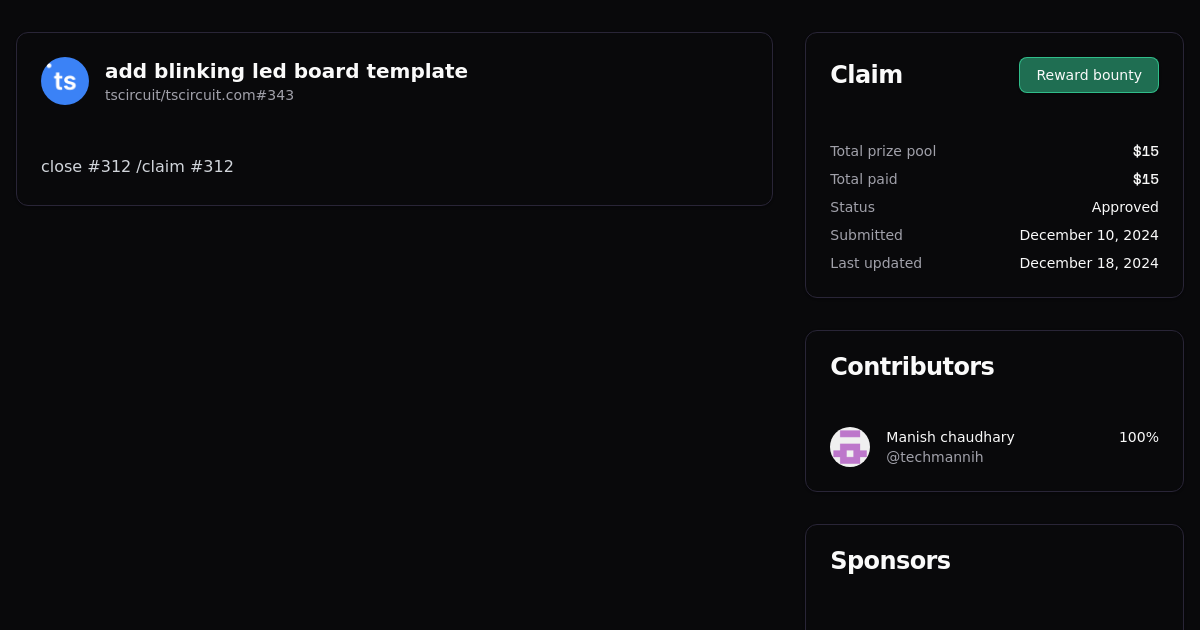add blinking led board template | Algora