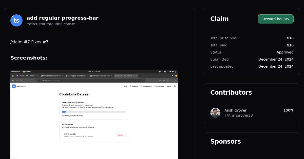 add regular progress-bar | Algora