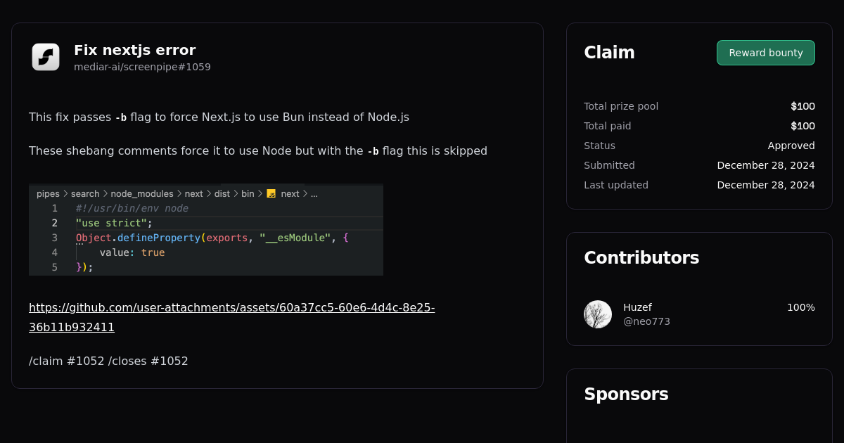 Fix nextjs error | Algora