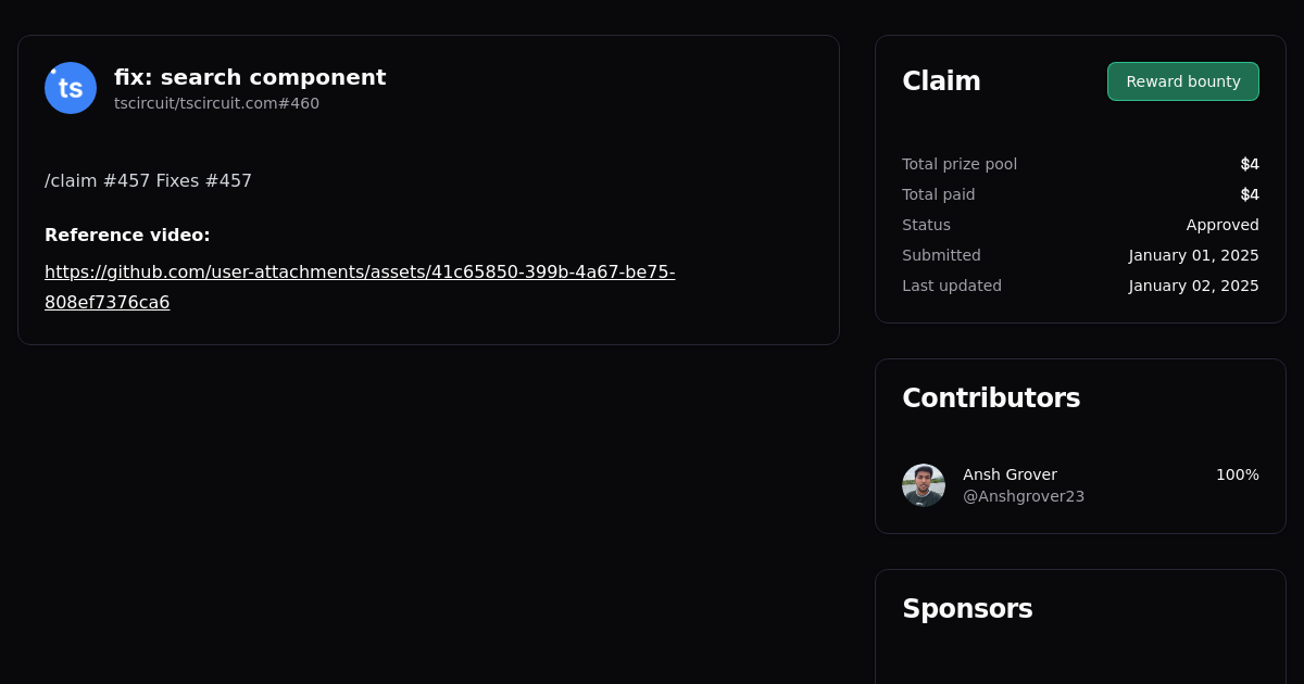 fix: search component | Algora