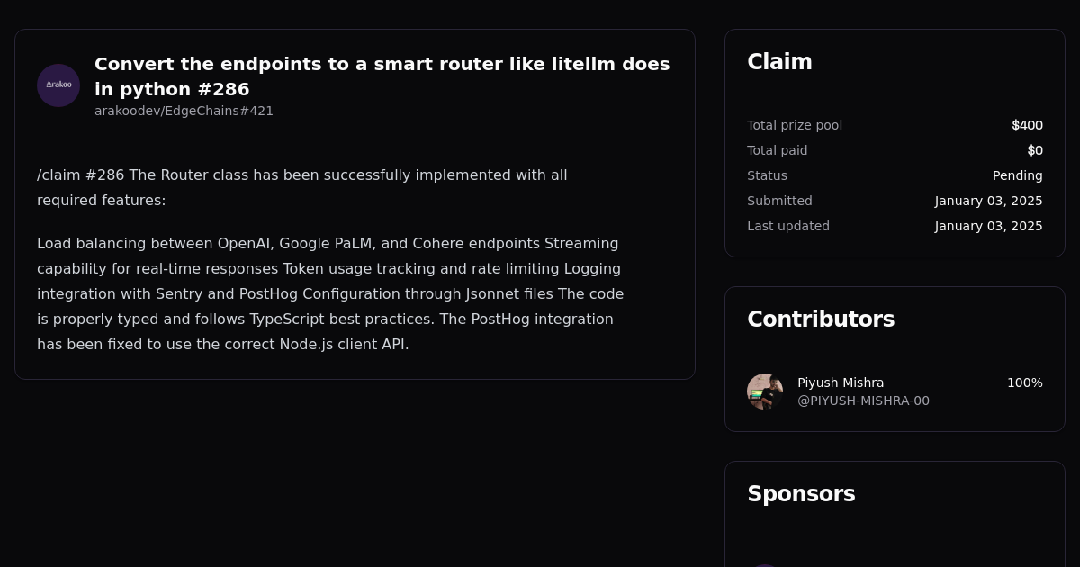 Convert the endpoints to a smart router like litellm does in python ...