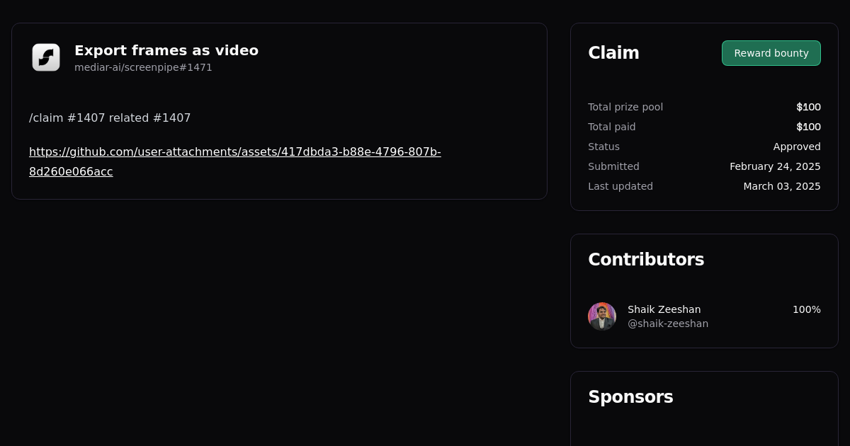 Export frames as video | Algora