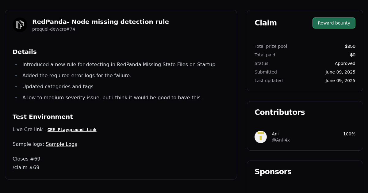 RedPanda- Node missing detection rule | Algora