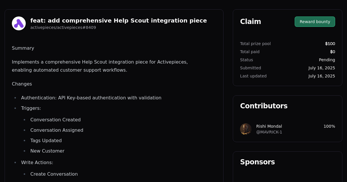 feat: add comprehensive Help Scout integration piece | Algora