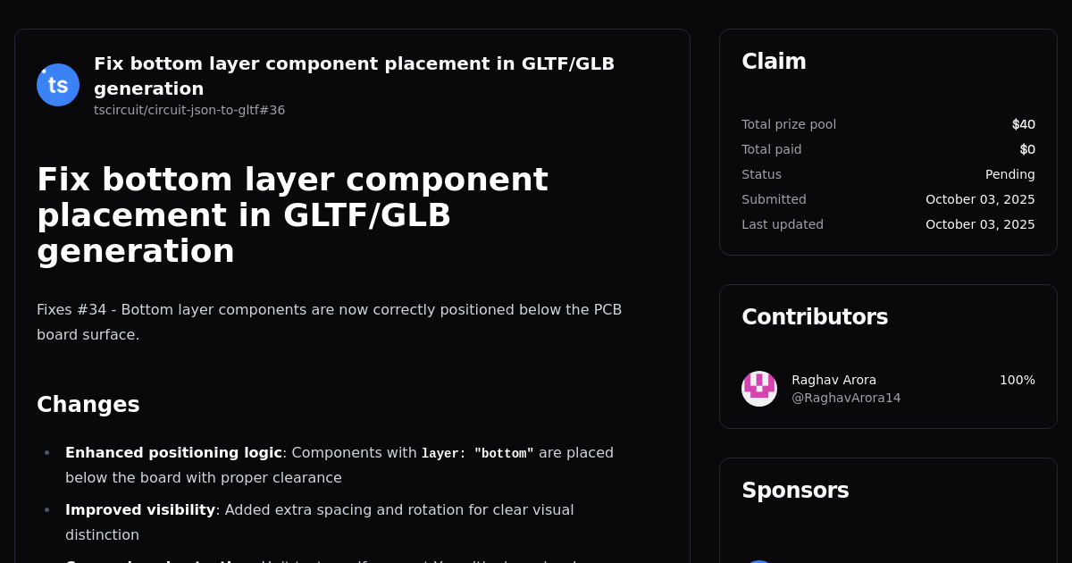 Fix bottom layer component placement in GLTF/GLB generation | Algora