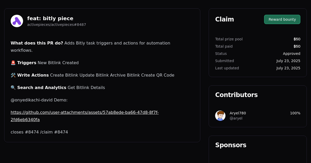 feat: bitly piece | Algora