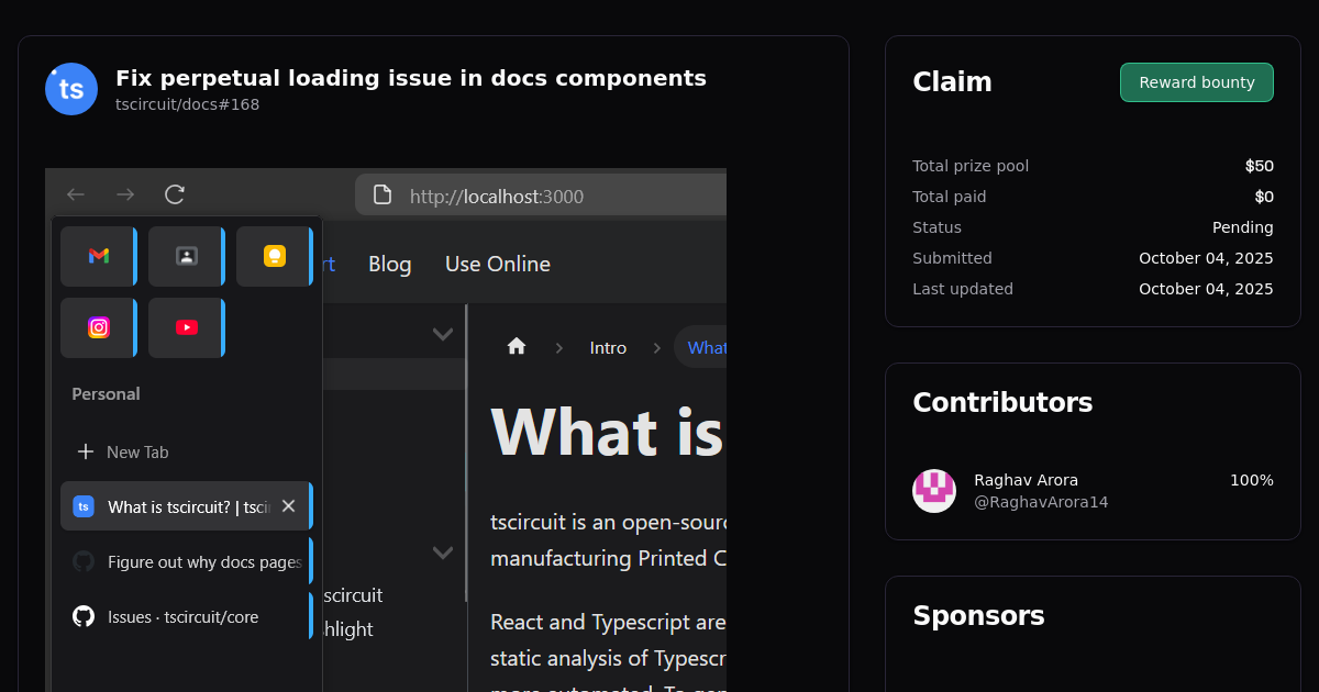 Fix perpetual loading issue in docs components | Algora