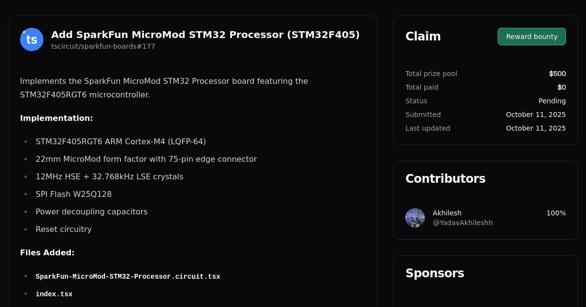 Add SparkFun MicroMod STM32 Processor (STM32F405) | Algora