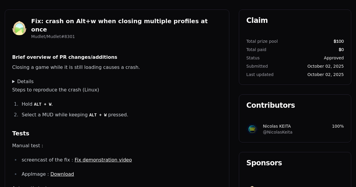 Fix: crash on Alt+w when closing multiple profiles at once | Algora