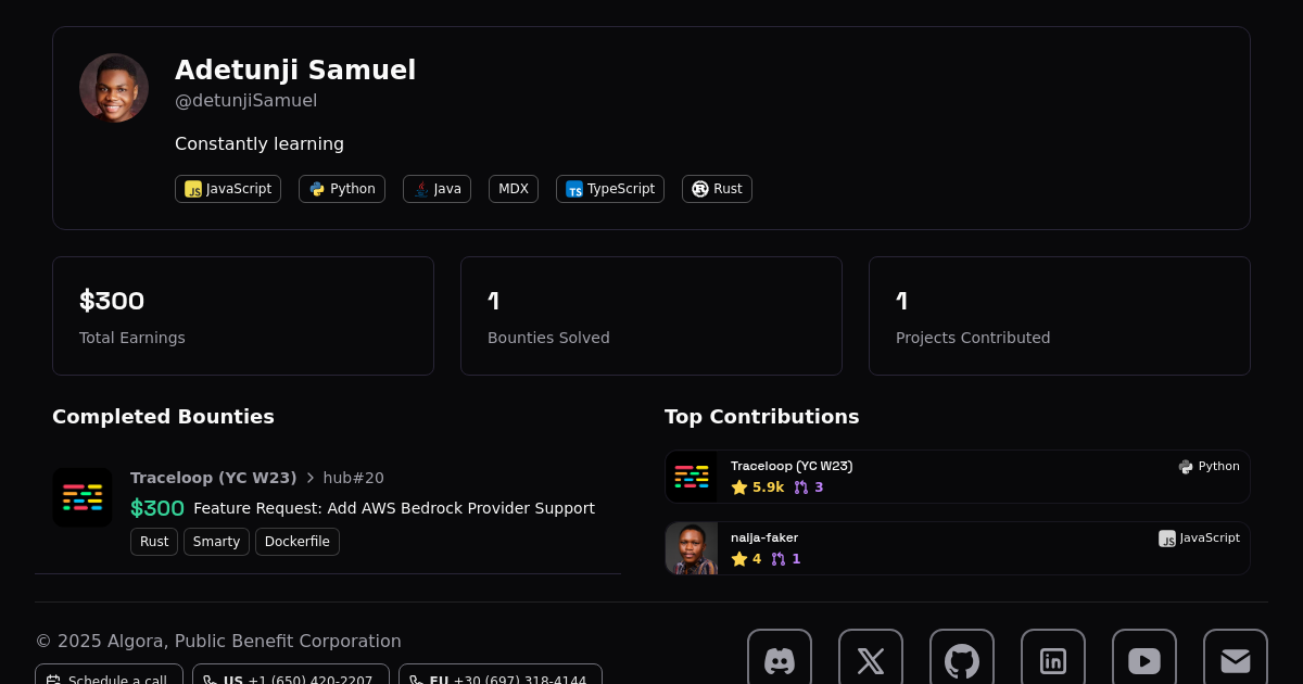 Adetunji Samuel | Algora