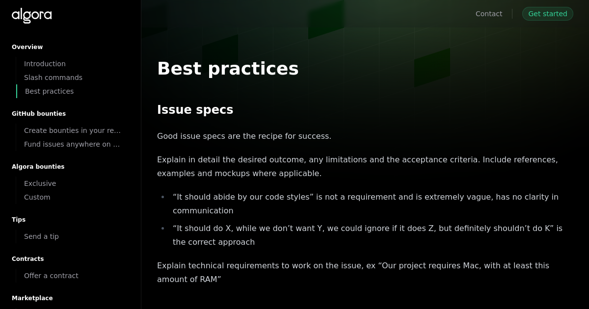 Best practices | Algora