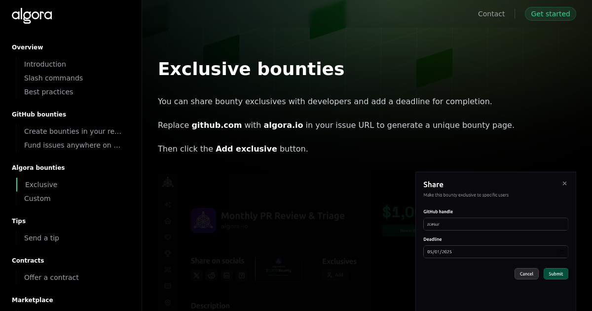 Exclusive bounties | Algora