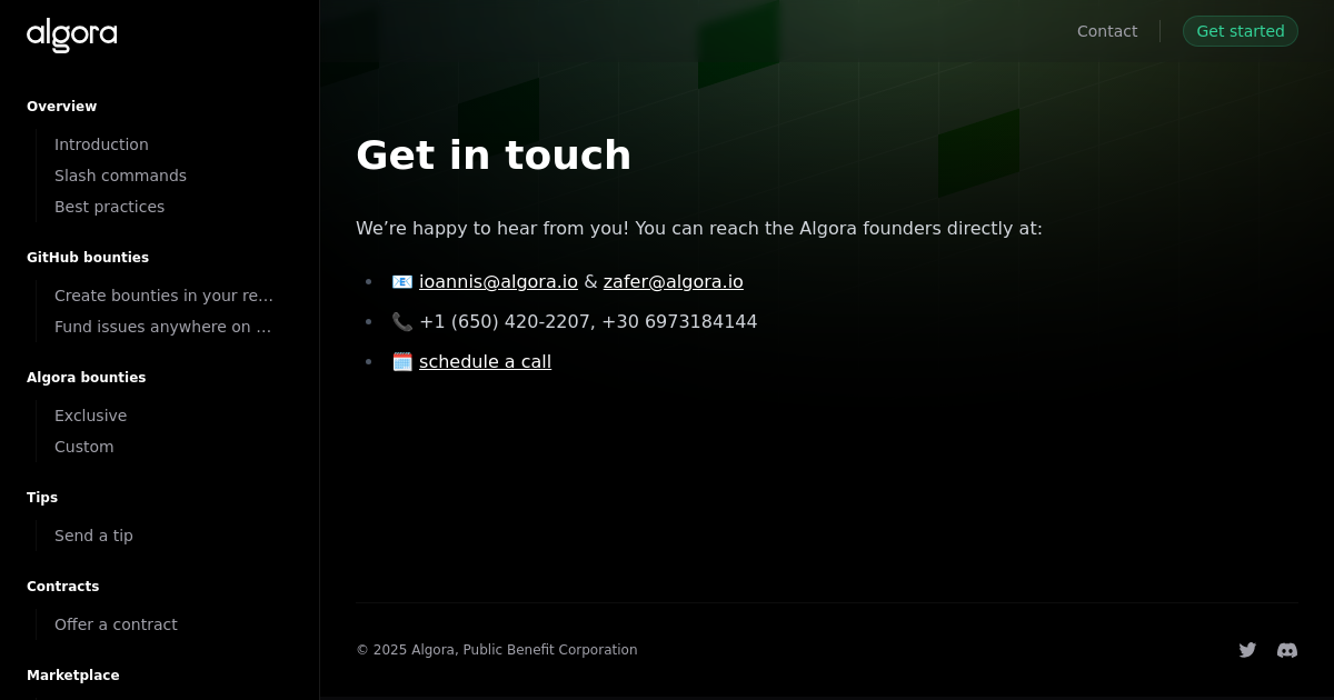 Get in touch | Algora