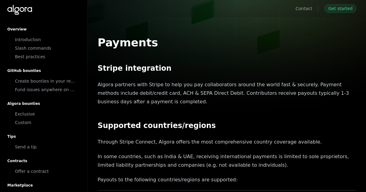 Payments | Algora