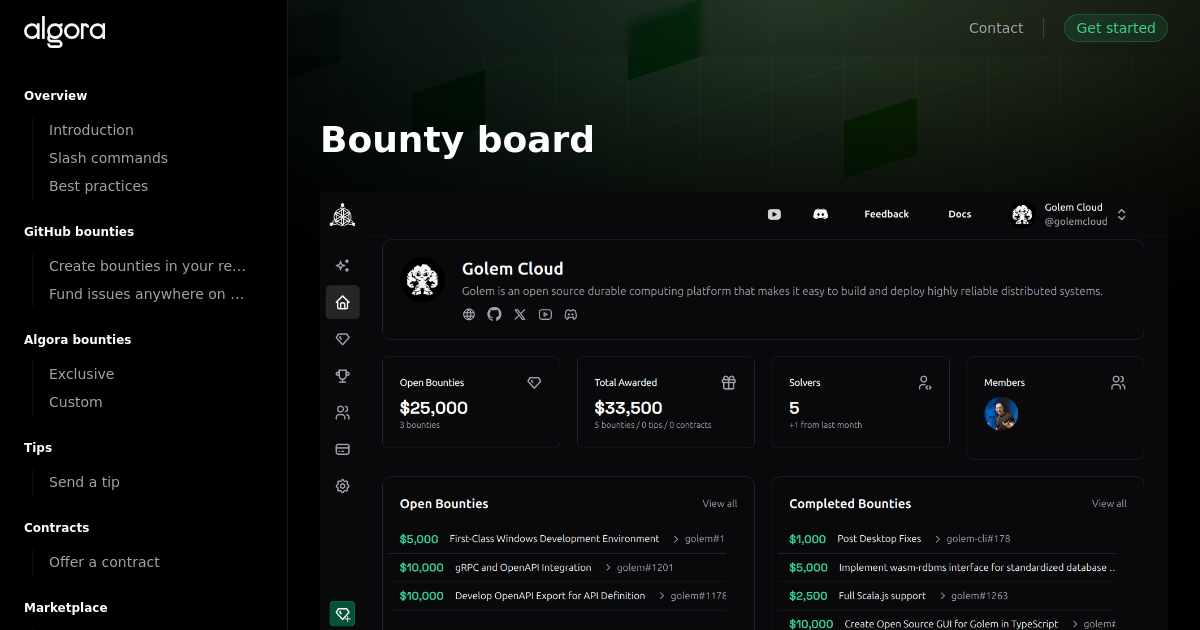 Bounty board | Algora