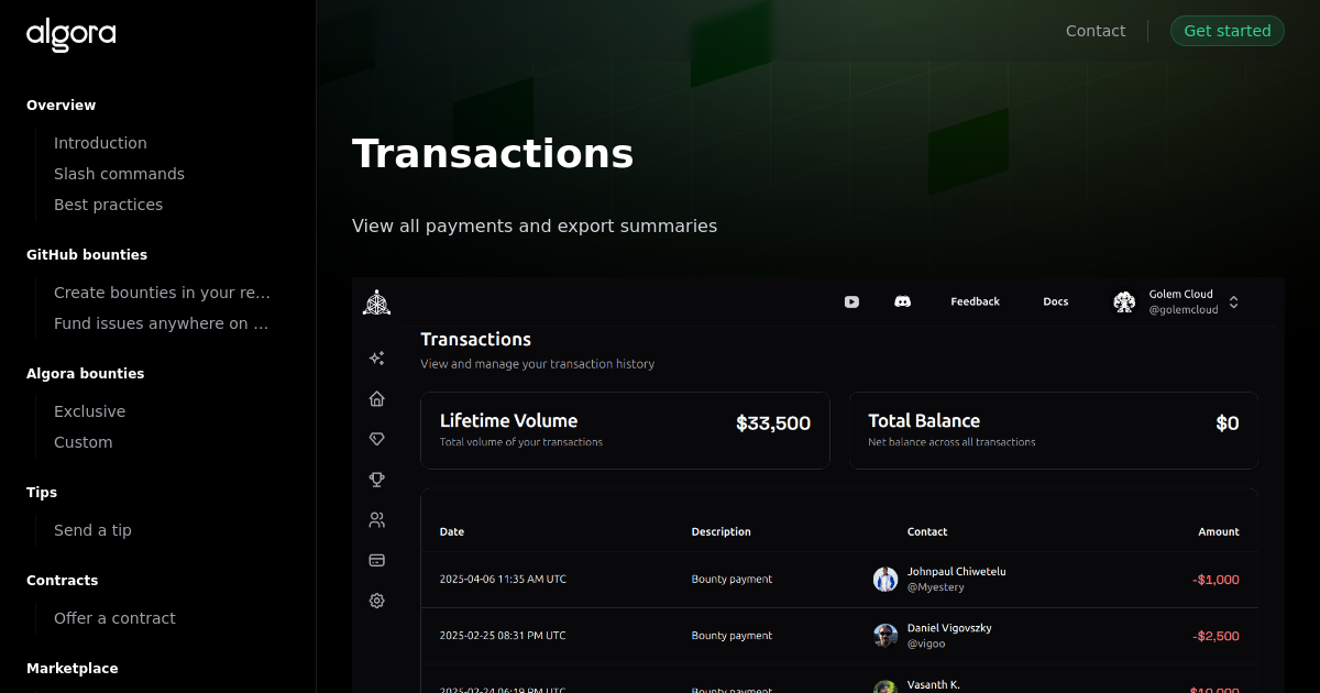 Transactions | Algora