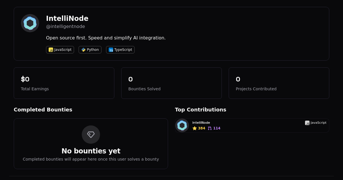 IntelliNode | Algora