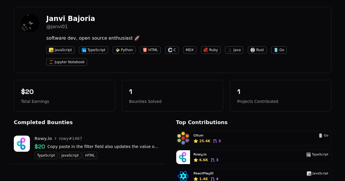 Janvi Bajoria | Algora