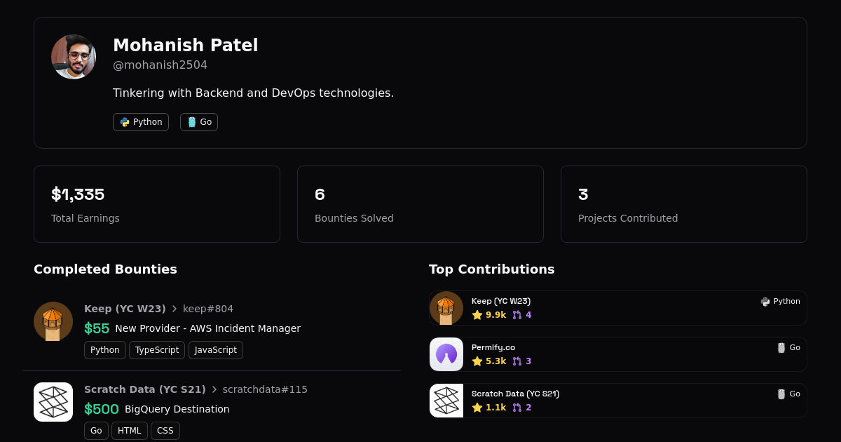 Mohanish Patel | Algora