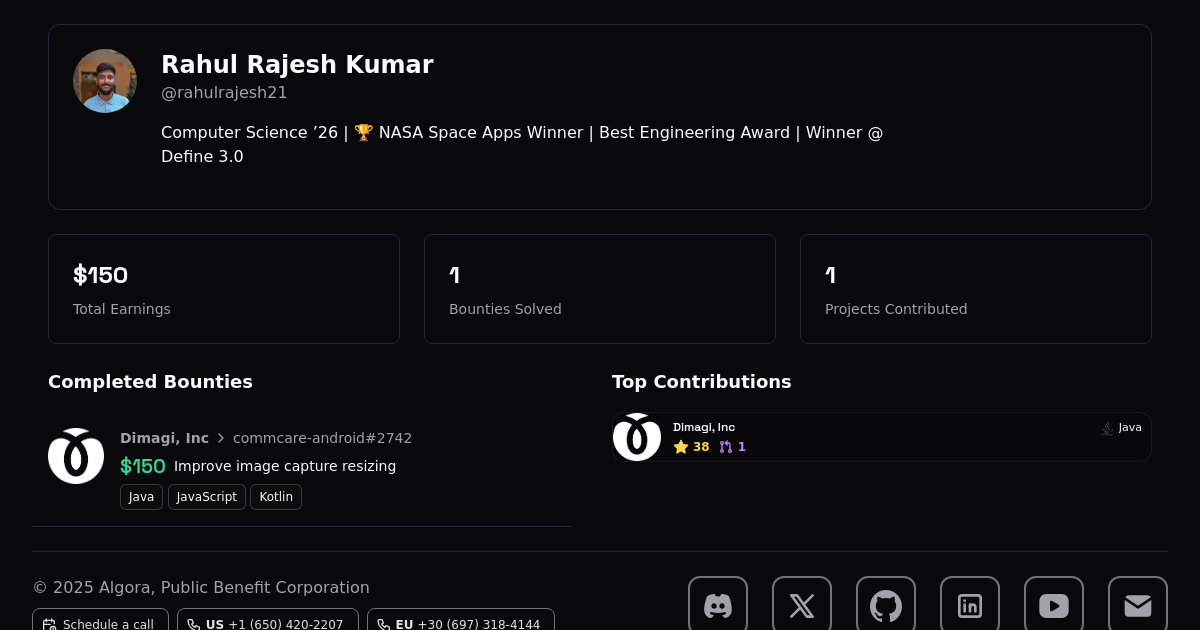 Rahul Rajesh Kumar | Algora