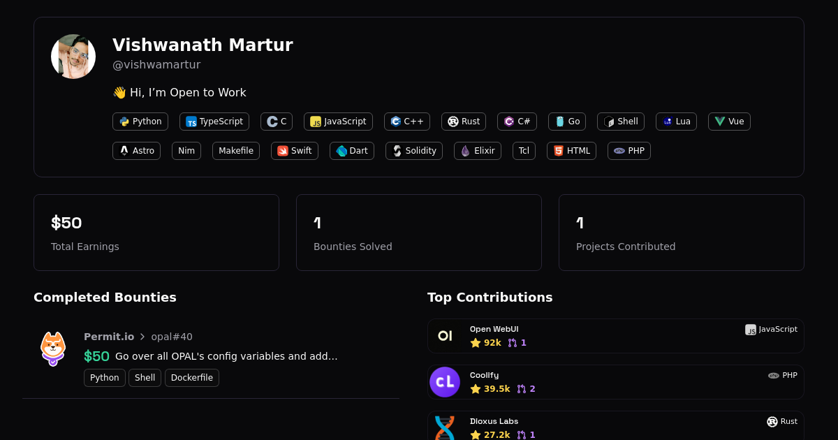 vishwamartur | Algora